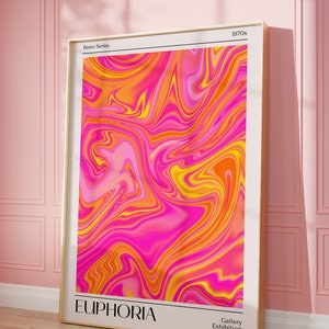 Euphoria Wall Art, Retro Abstrac Gradient Poster, Aesthetic Print ...
