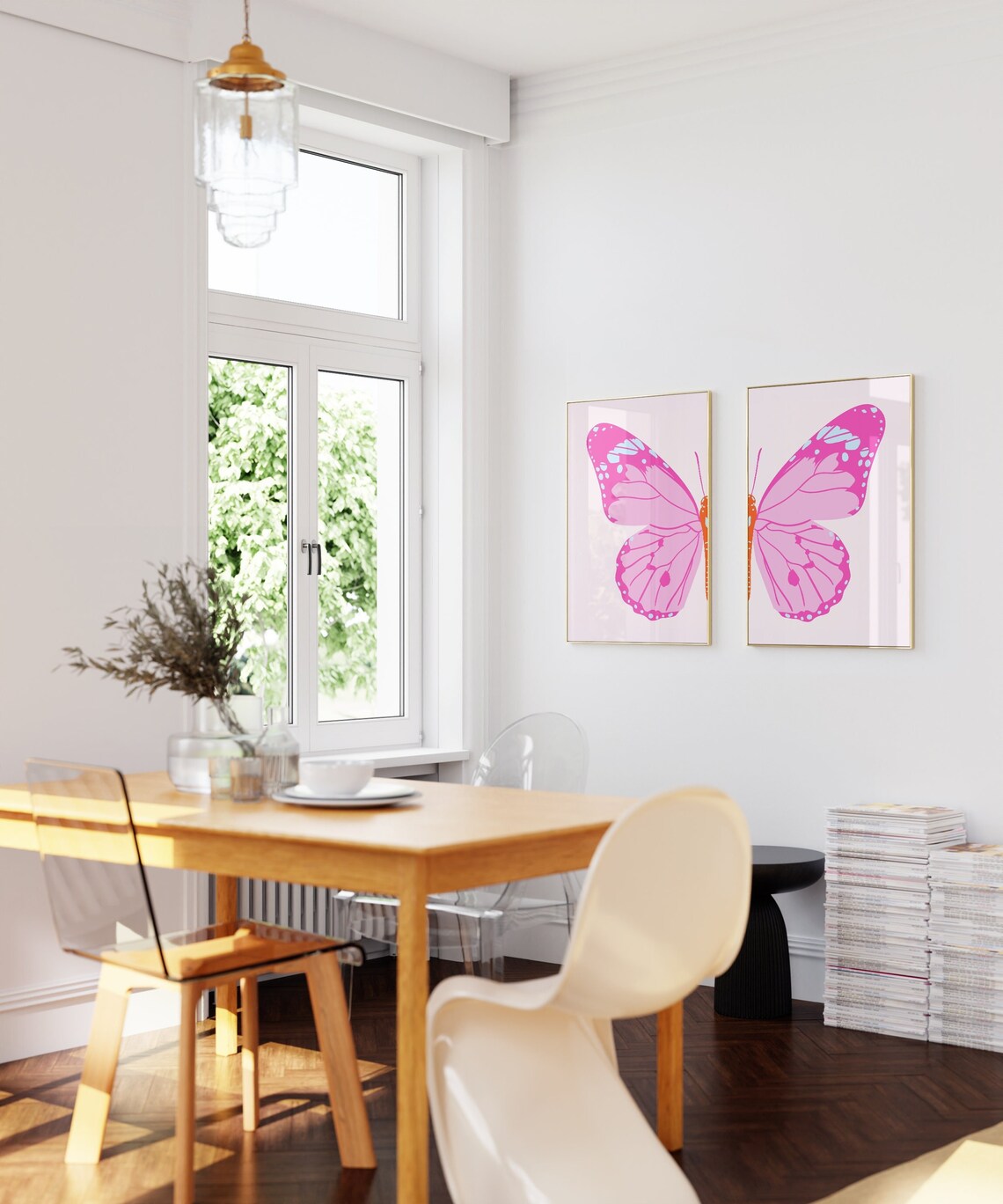 Pink Preppy Butterfly Print digitaly2k Aesthetic Preppy - Etsy