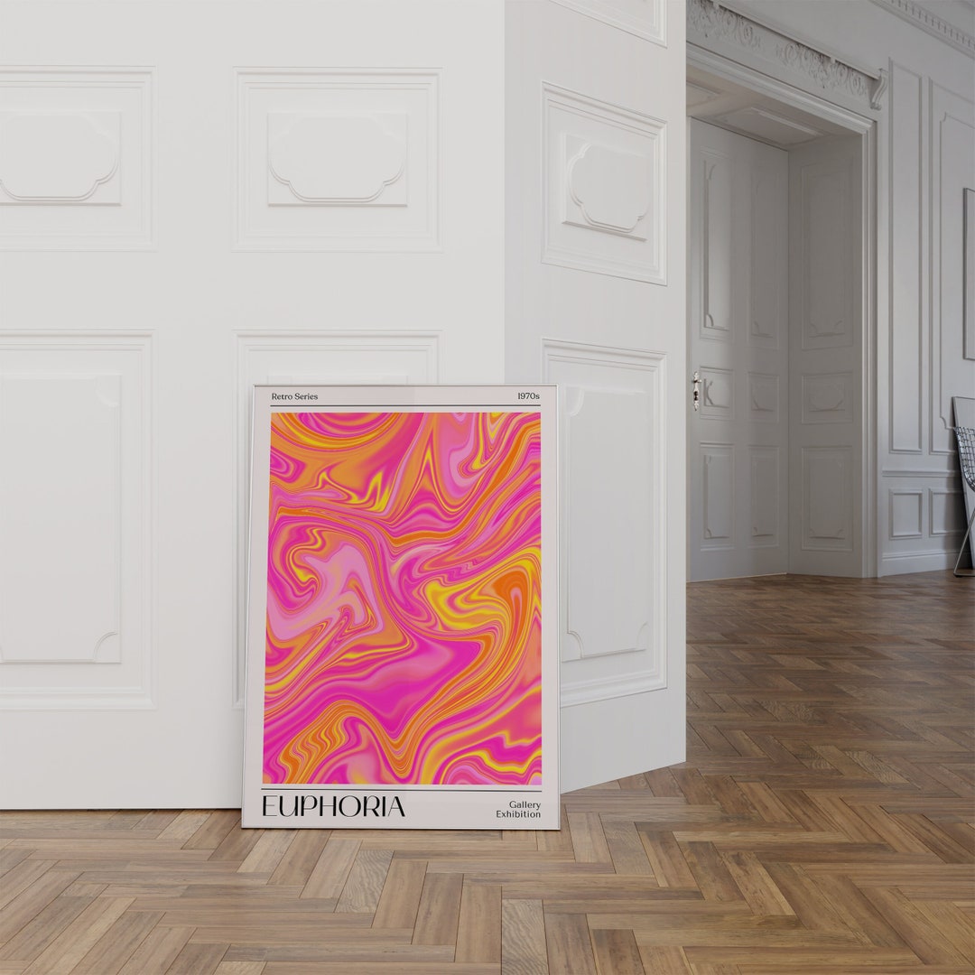 Euphoria Wall Art, Retro Abstrac Gradient Poster, Aesthetic Print ...