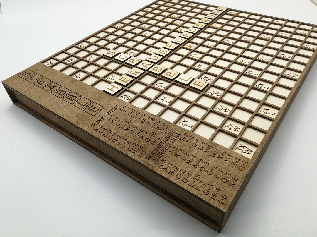 Wooden Board (german) Game - Wooden Scrabble Game - Personalised ...