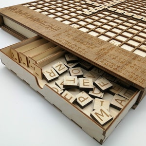 Personalised Wooden Board Game - Wooden Scrabble Game - Handmade Board ...