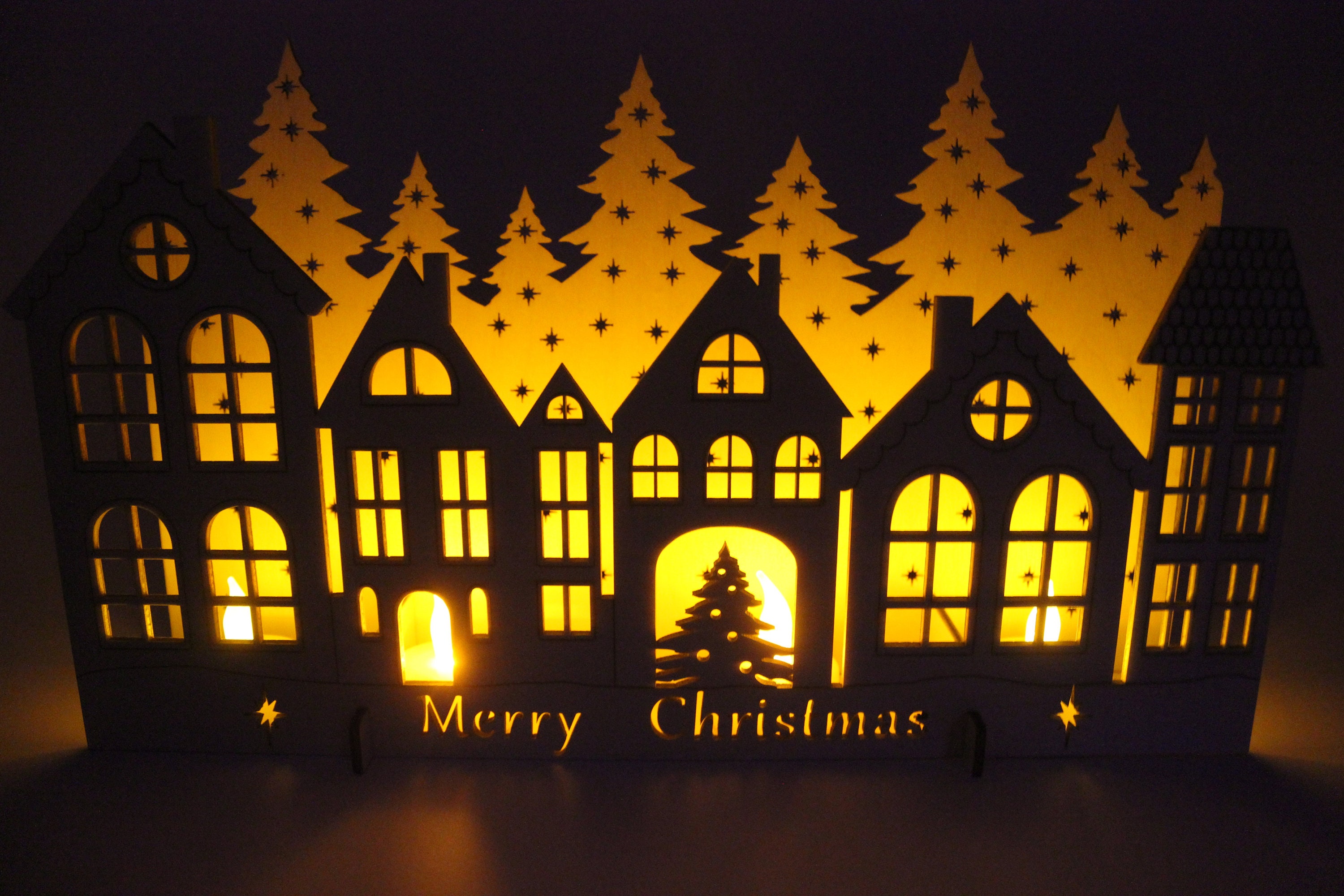 Christmas Town Scene - Christmas Decoration - Christmas LED Light ...