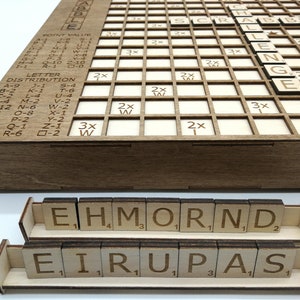 Personalised Wooden Board Game - Wooden Scrabble Game - Handmade Board ...