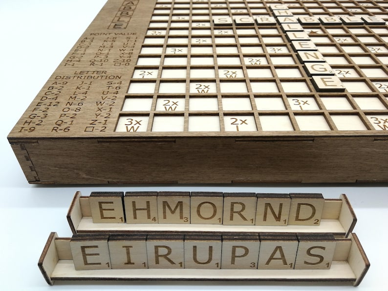 Personalised Wooden Board Game - Wooden Scrabble Game - Handmade Board ...