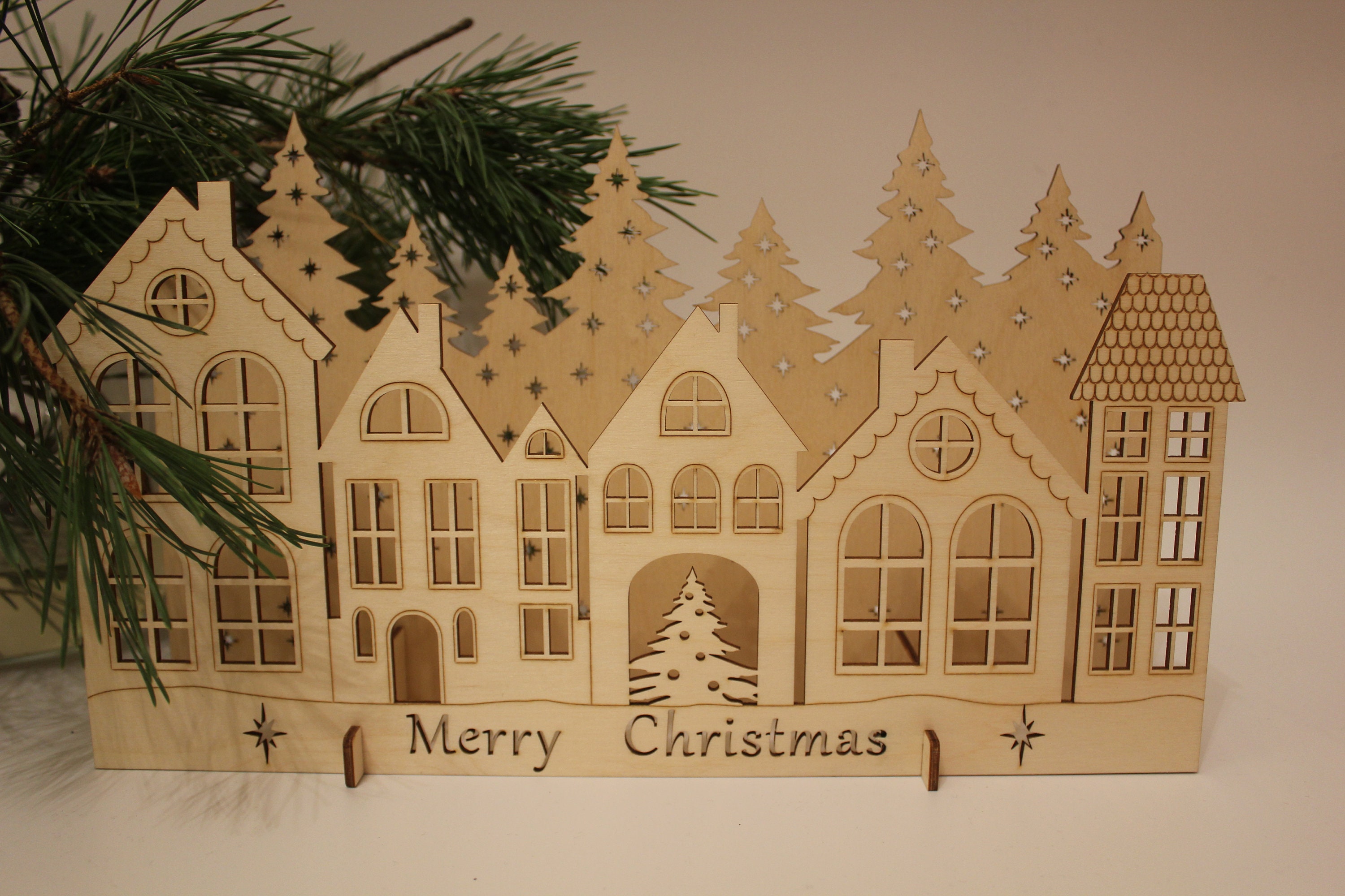 Christmas Town Scene - Christmas Decoration - Christmas LED Light ...