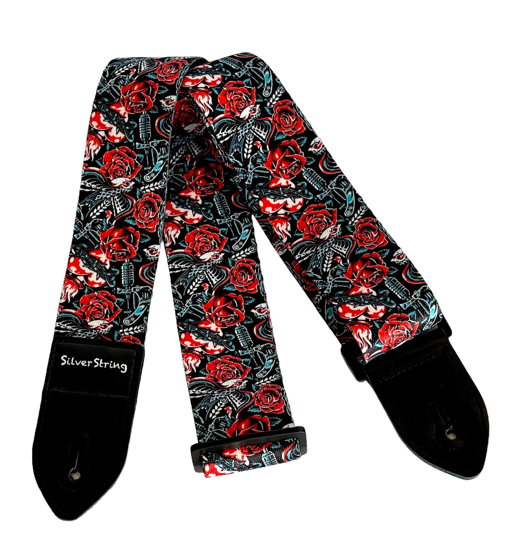 Silverstring Custom 2” Sparrows N’ Roses Guitar Strap. the Perfect ...