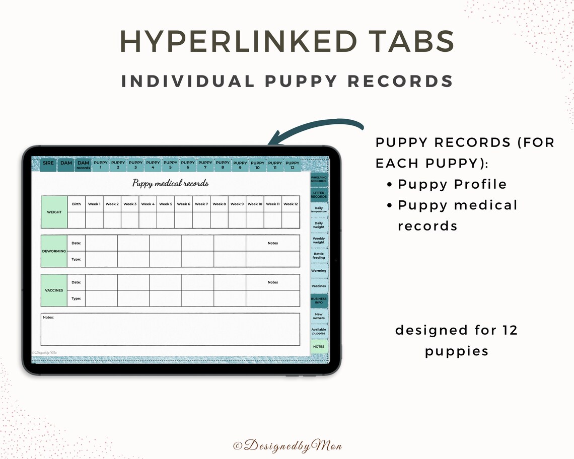 Digital Planner for Dog Breeders Breeder Charts, Breeder Forms ...