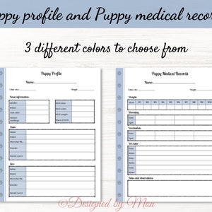 Puppy ID Cards for Dog Breeders : Puppy Profile Cards and Puppy Medical ...