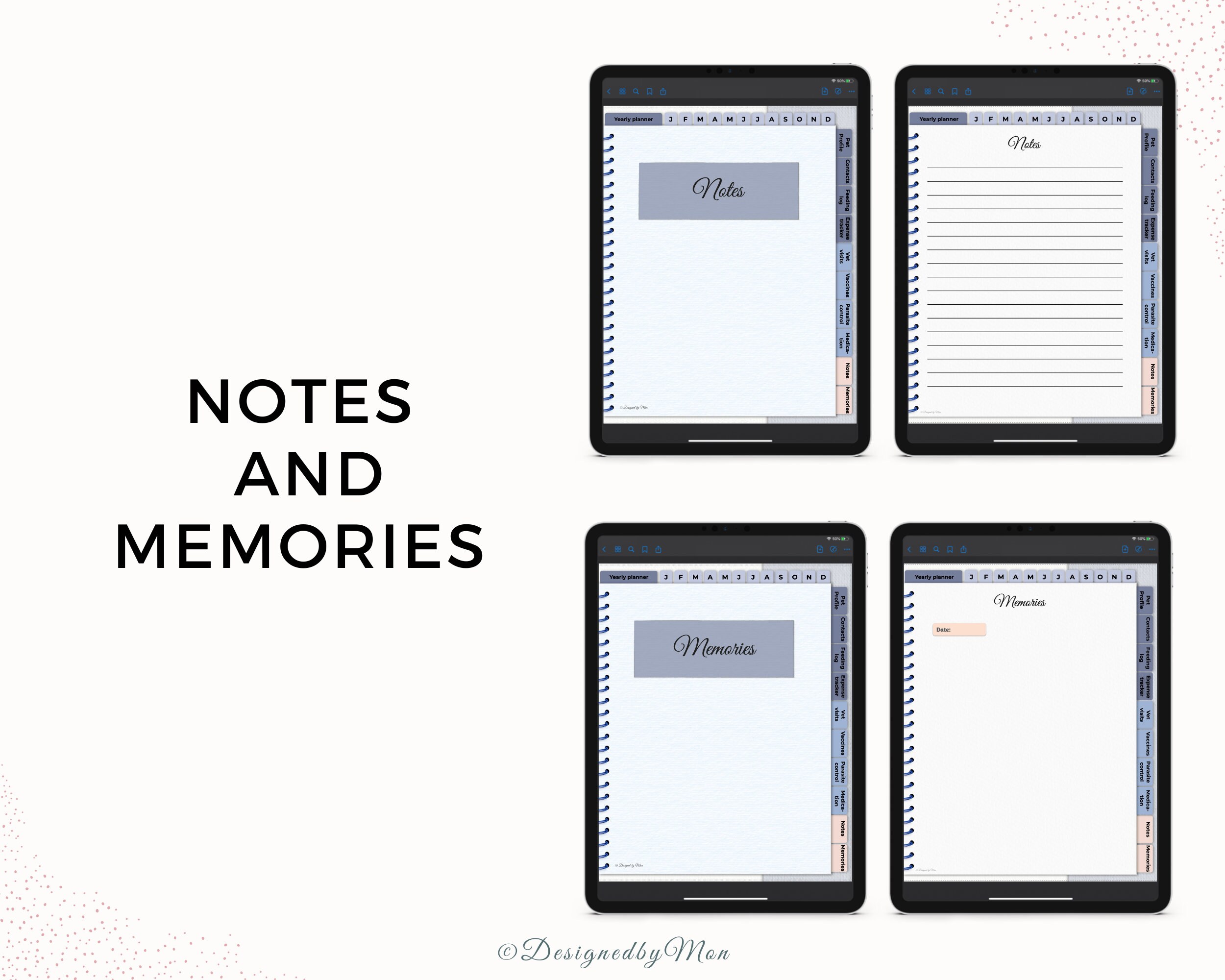 Minimalist Digital Pet Planner for Goodnotes - Dog Planner, Dog Health ...