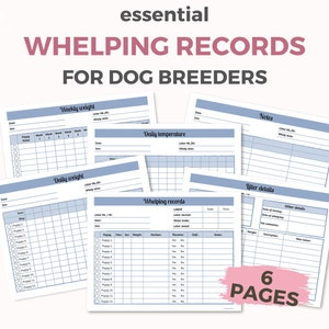 Basic Breeder Charts and Breeder Forms Bundle for Puppy Breeding ...