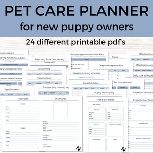 Printable Pet Planner for New Puppy Owners, Puppy Planner, Puppy ...