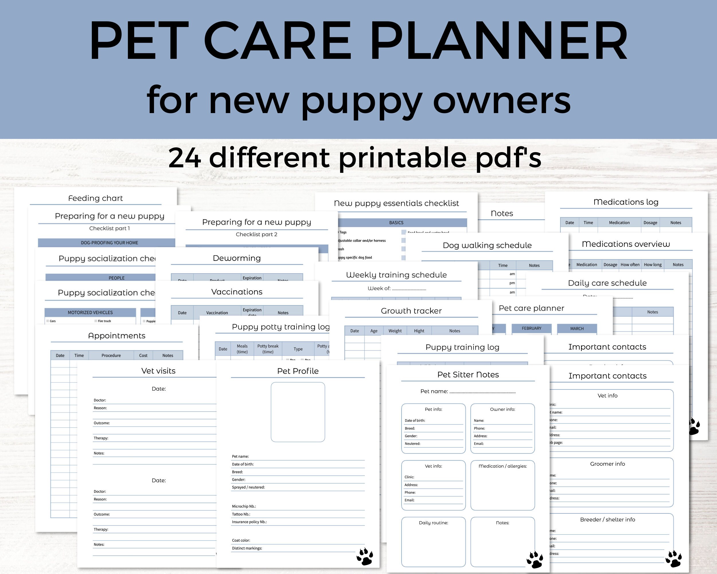Printable Pet Planner for New Puppy Owners Puppy Planner - Etsy