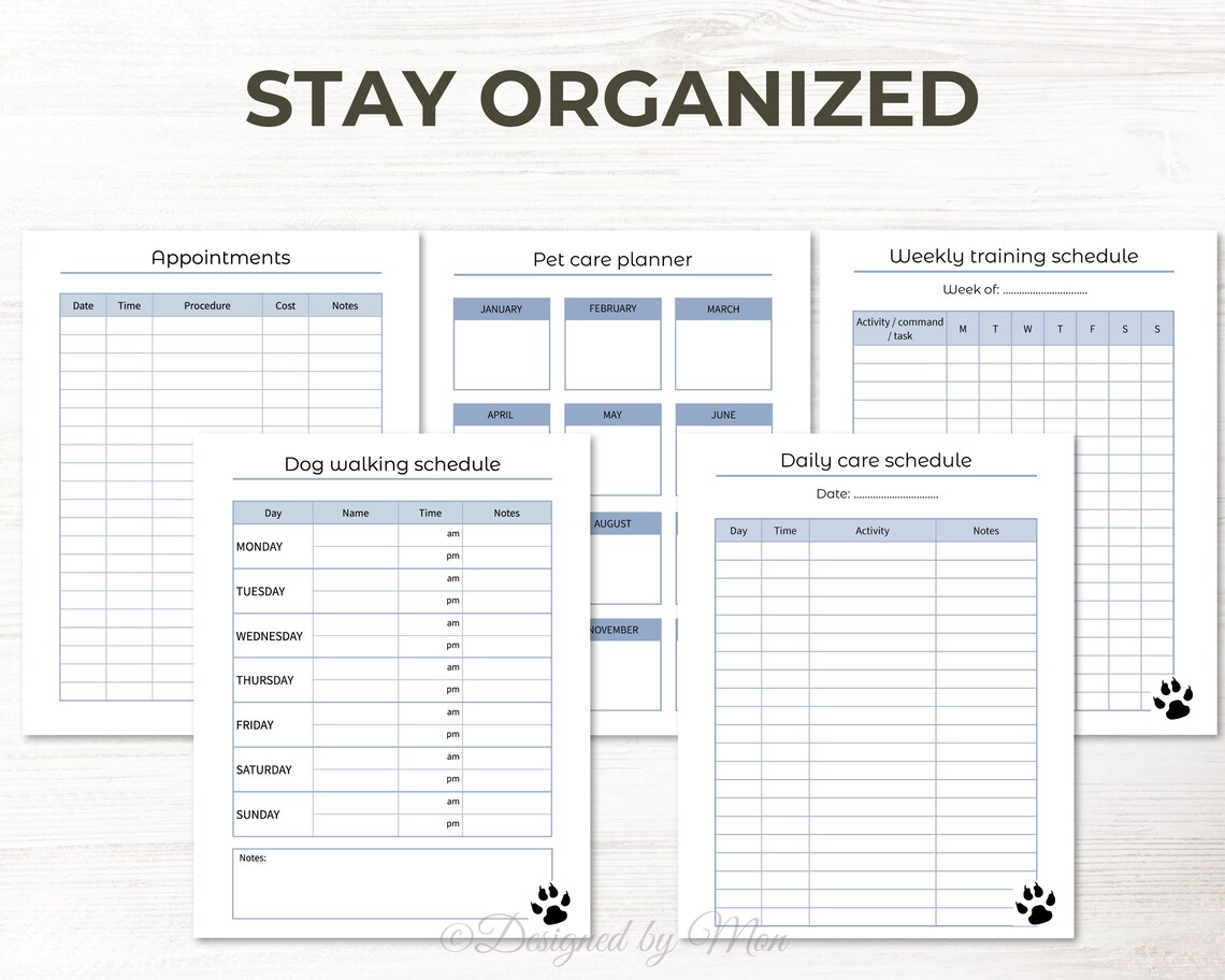 Minimalist Pet Planner for New Puppy Owners Puppy Planner - Etsy