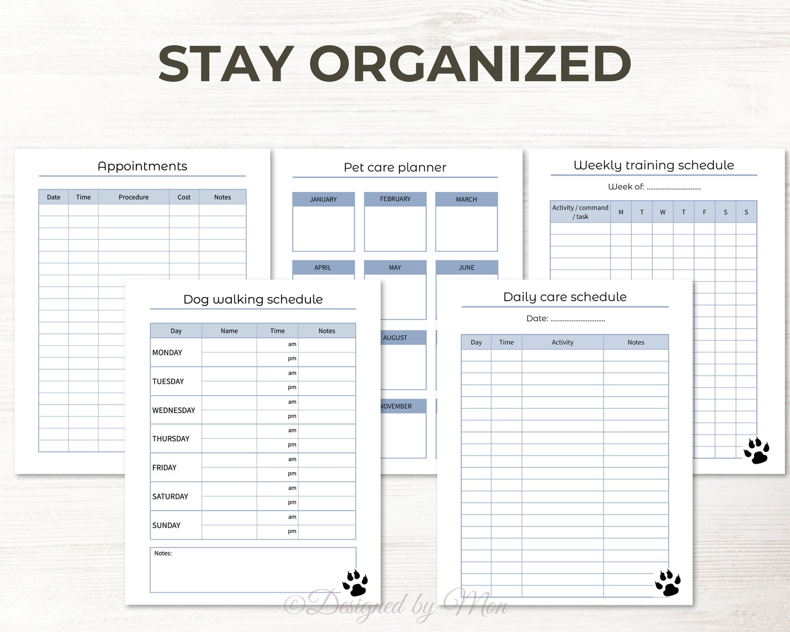 Minimalist Pet Planner for New Puppy Owners - Puppy Planner | Pet Care ...