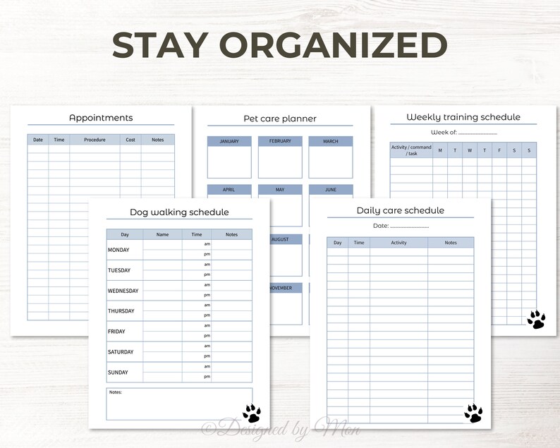 Minimalist Pet Planner for New Puppy Owners - Puppy Planner | Pet Care ...