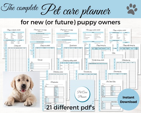 The Complete Pet Planner for New Puppy Owners New Puppy - Etsy