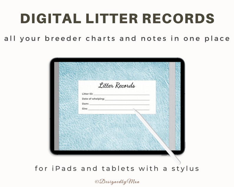 Digital Planner for Dog Breeders - Breeder Charts, Breeder Forms ...