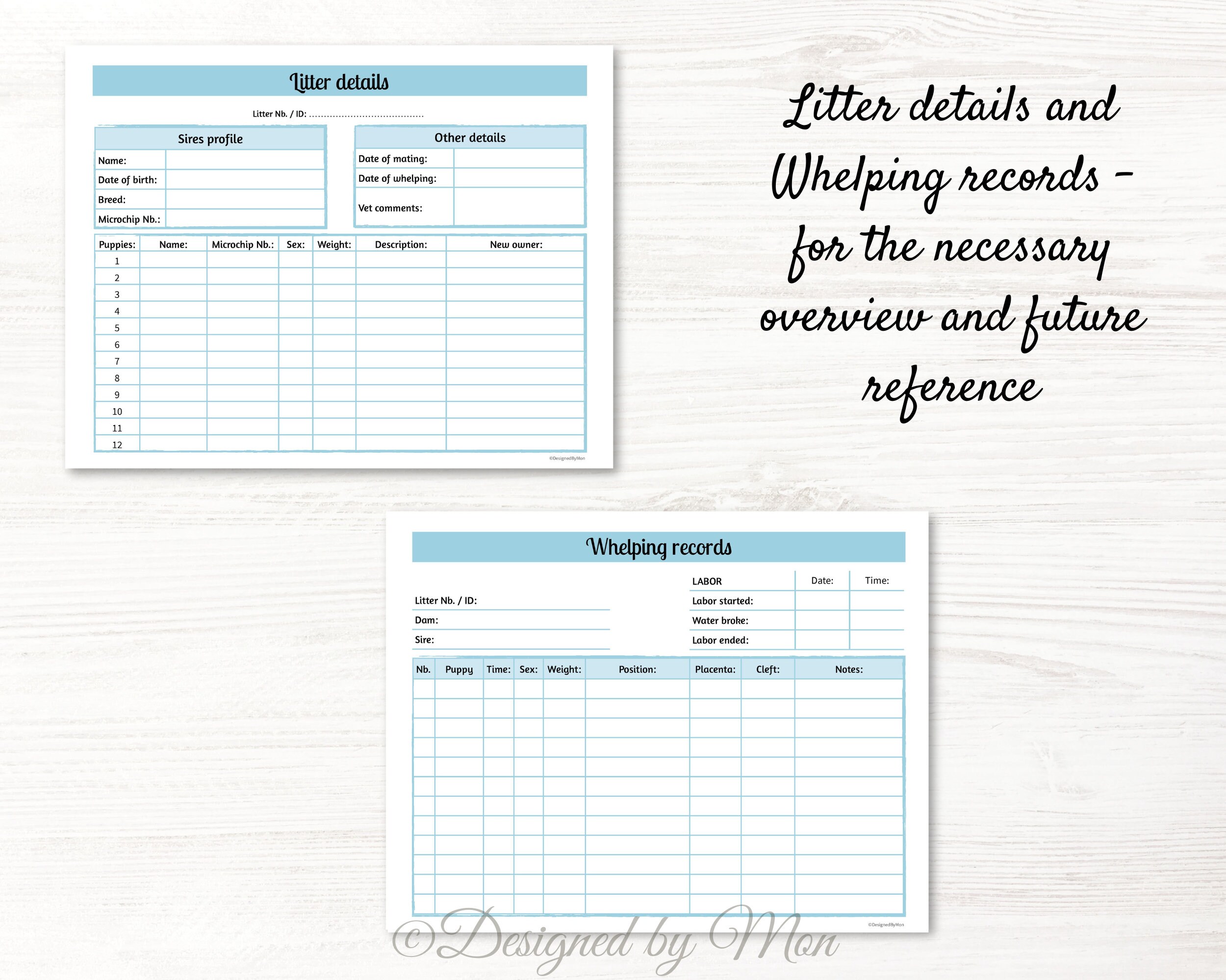 EDITABLE Dog Breeder Records for Your Dog Breeding Business - Dog ...