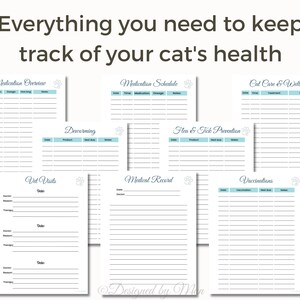 Pet Planner for Cat Owners - Printable Cat Planner | Cat Care Planner ...