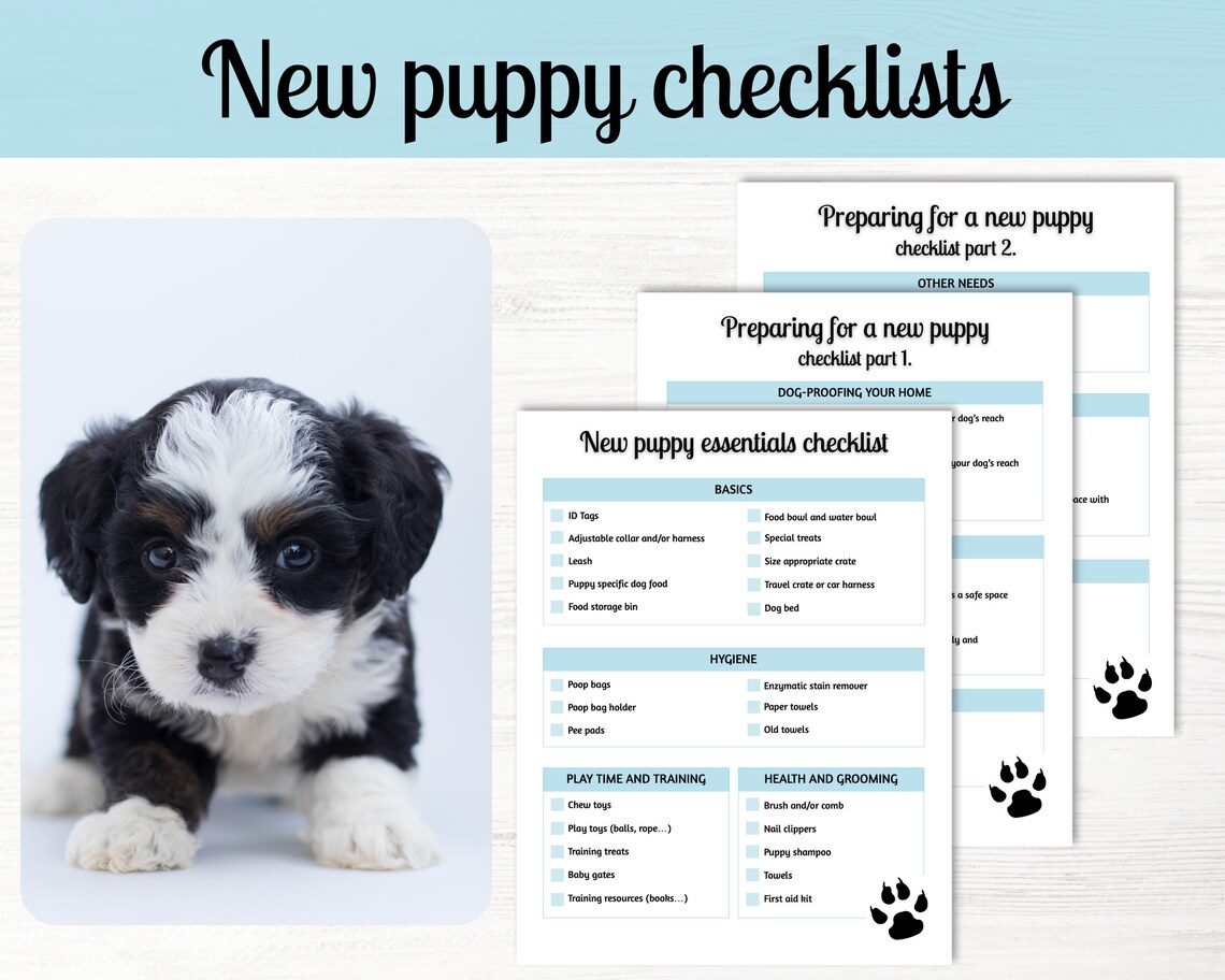 New Puppy Essentials Printable Checklists New Puppy Shopping | Etsy