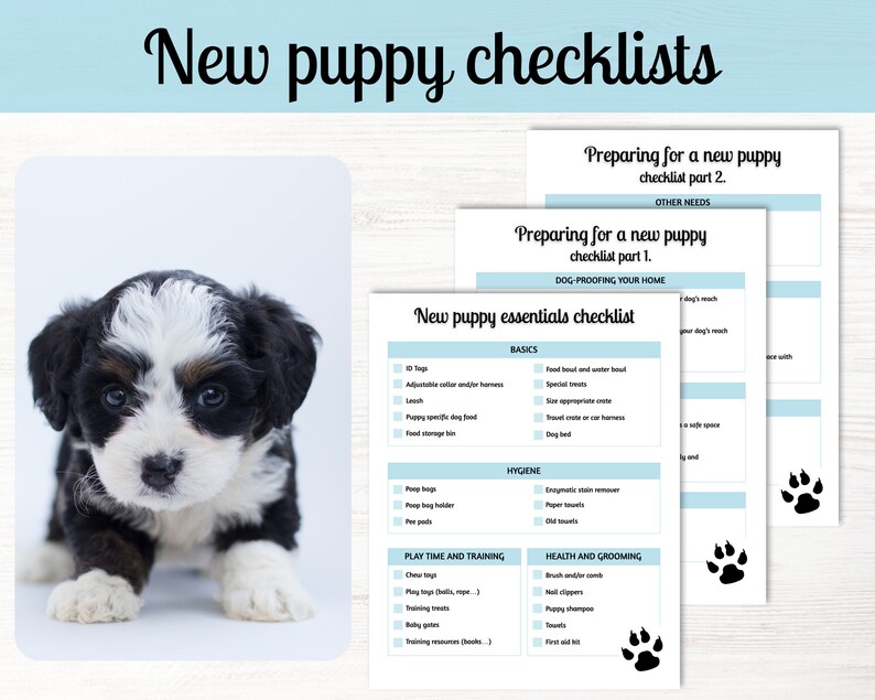 New Puppy Essentials Printable Checklists New Puppy Shopping | Etsy