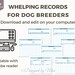 EDITABLE Dog Breeder Records for Dog Breeding - Dog Breeder Forms ...