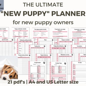 Pet Planner for New Puppy Owners - Pet Care Journal, Puppy Planner ...