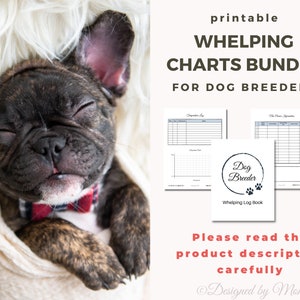 Dog Breeder Records Bundle With Whelping Records: Printable Dog Breeder ...