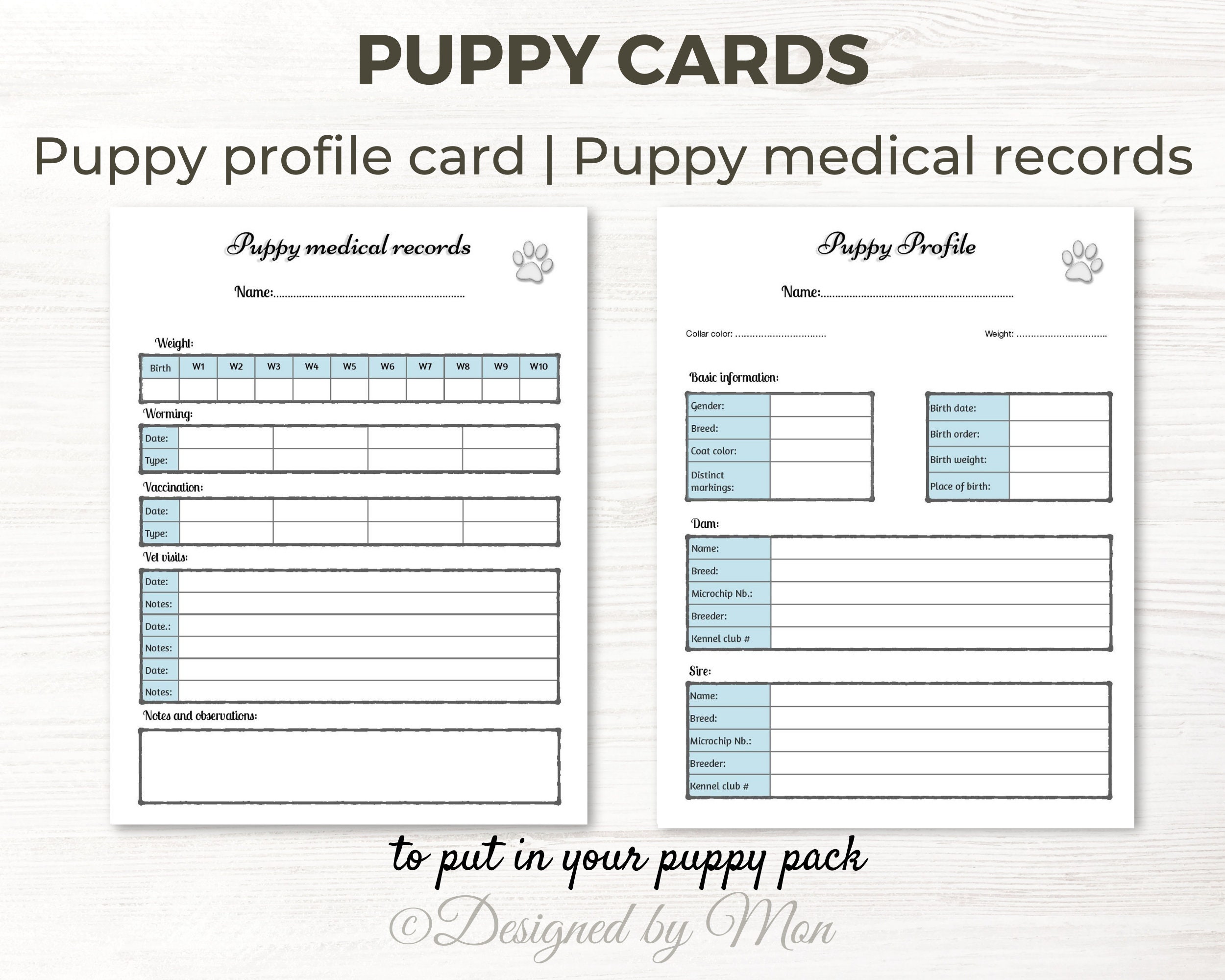 The Ultimate Dog Breeder Charts Bundle With Your Custom Color Breeder ...
