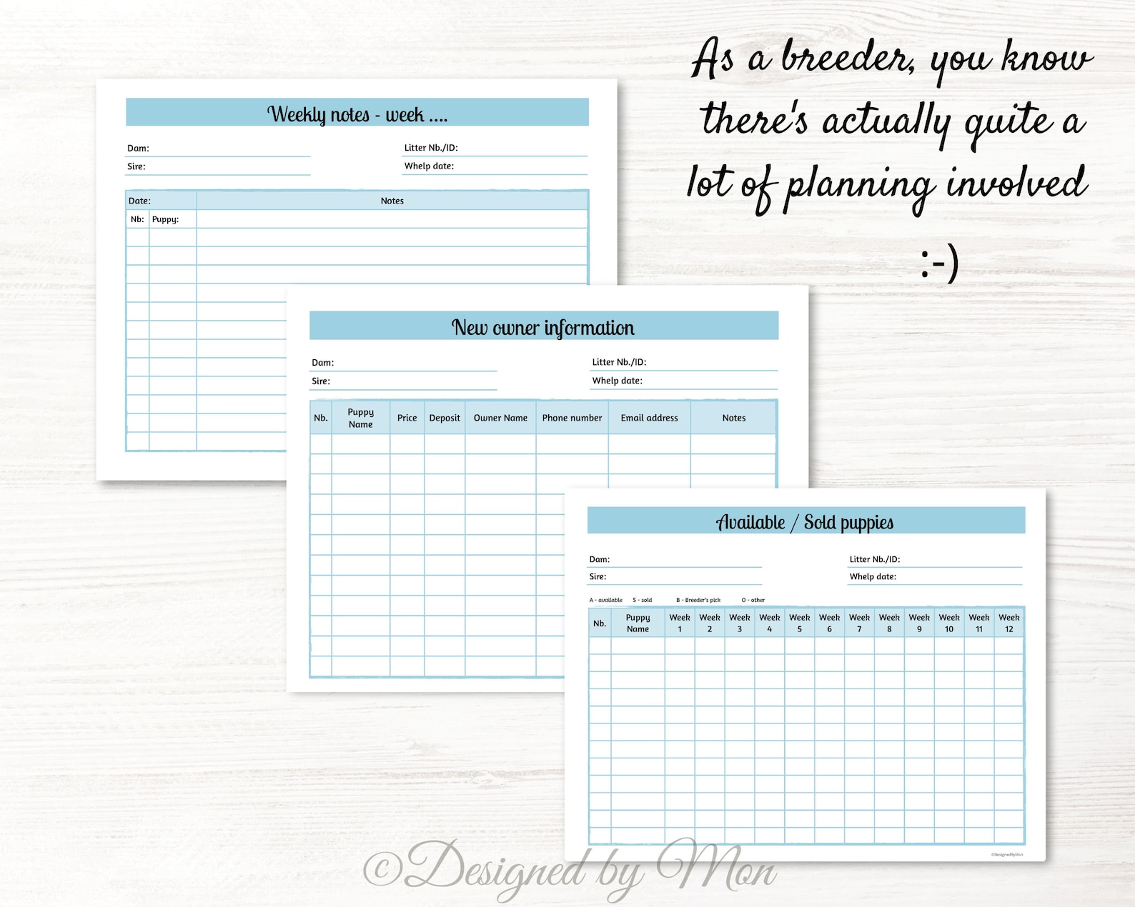 EDITABLE Dog Breeder Records for Your Dog Breeding Business - Dog ...