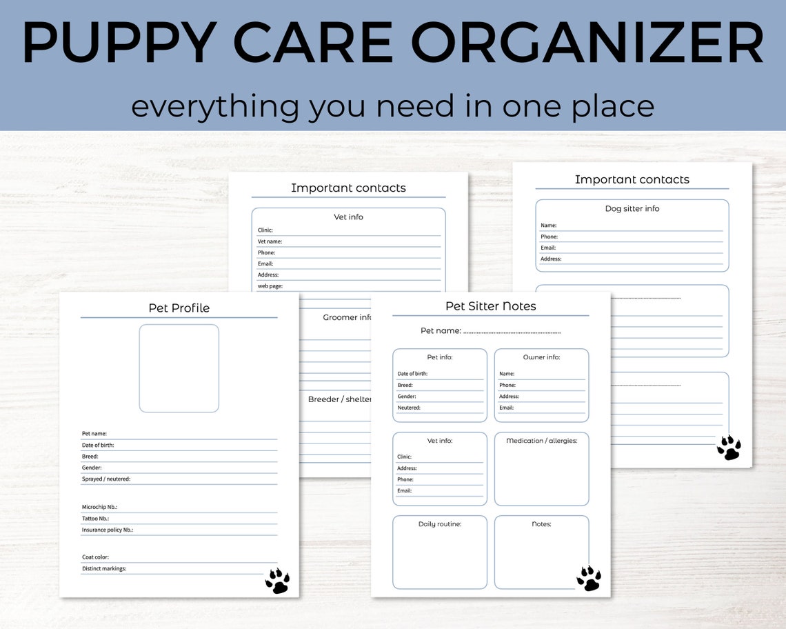 Printable Pet Planner for New Puppy Owners Puppy Planner - Etsy