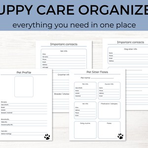 Printable Pet Planner for New Puppy Owners, Puppy Planner, Puppy ...