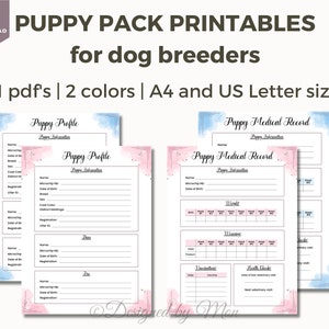 Puppy Pack Printables for Dog Breeding Puppy Kit Puppy - Etsy