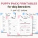 Basic Breeder Charts and Breeder Forms Bundle for Puppy Breeding ...