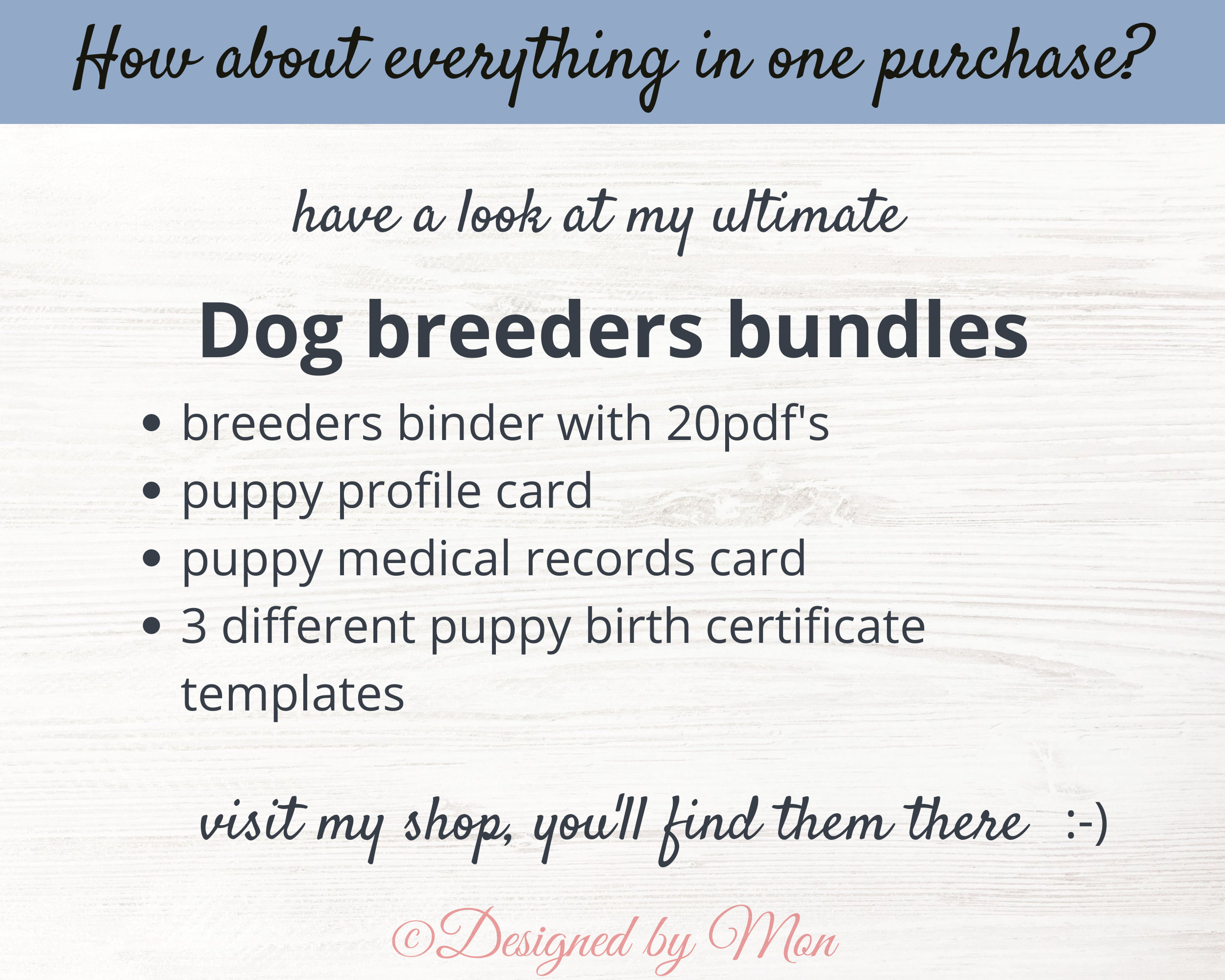 Puppy Cards for Dog Breeders : Puppy Profile Cards and Puppy Medical ...