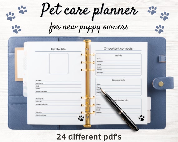Printable Pet Planner for New Puppy Owners Puppy Planner - Etsy
