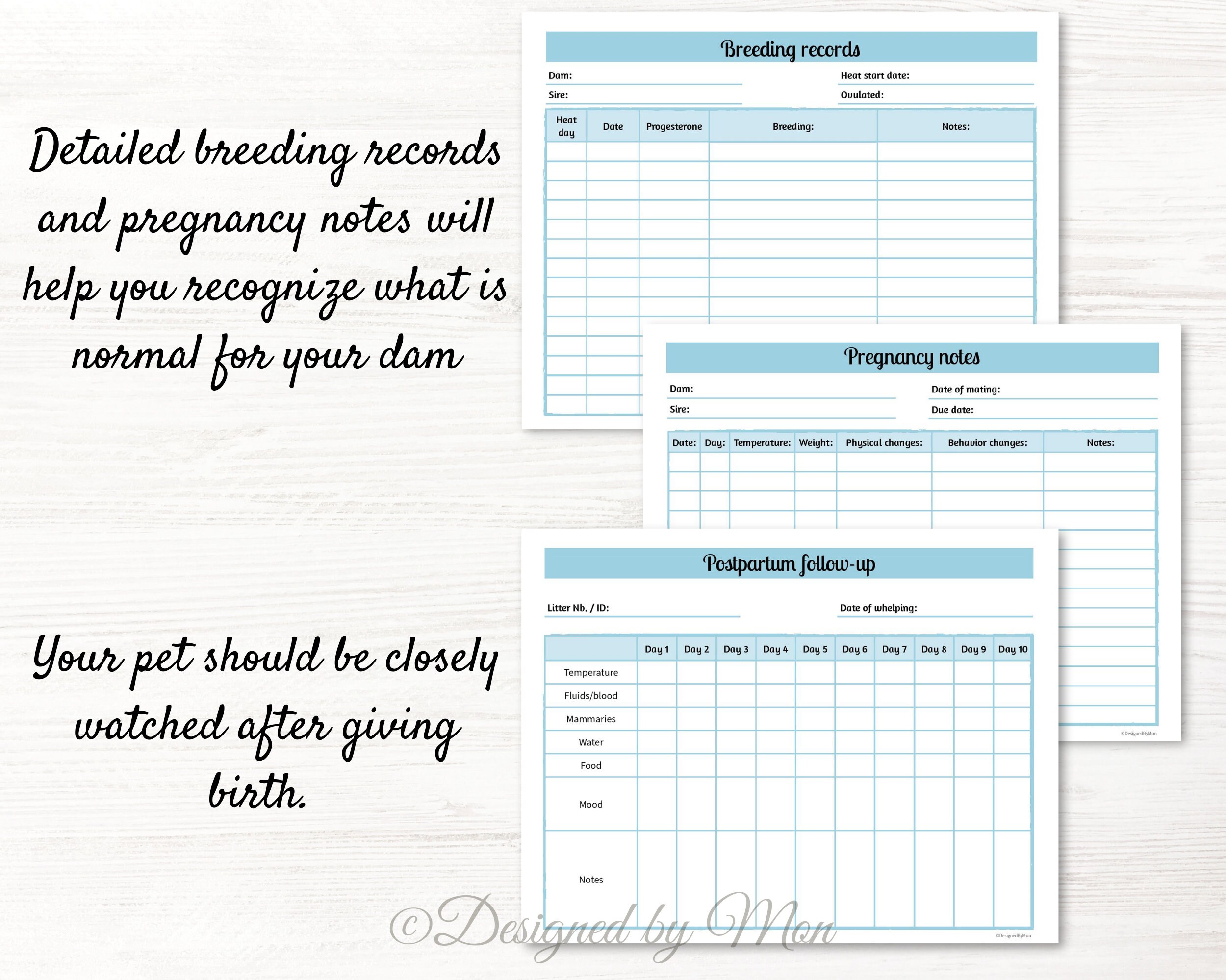 The Ultimate Dog Breeder Charts Bundle With Your Custom Color Breeder ...