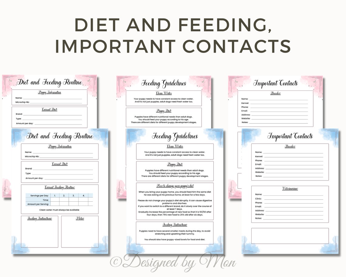 Puppy Pack Printables for Dog Breeding Puppy Kit Puppy - Etsy