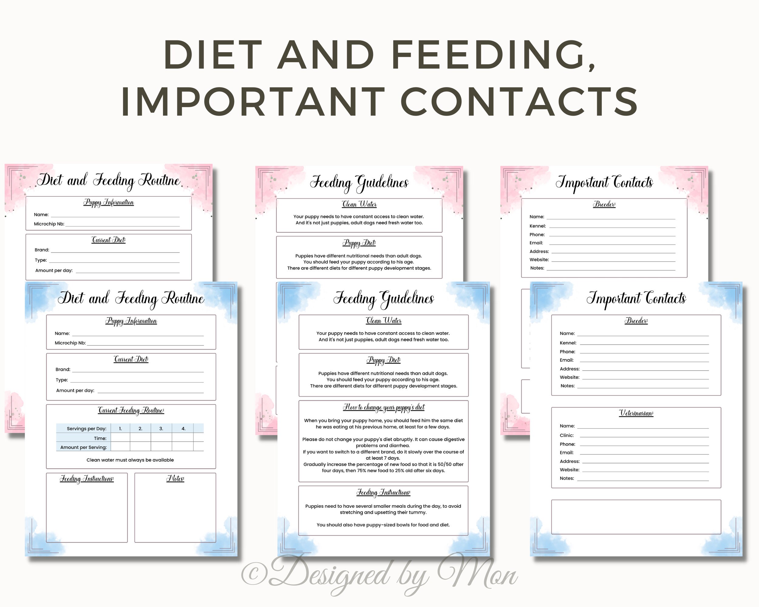 Puppy Pack Printables for Dog Breeding Puppy Kit Puppy - Etsy Australia