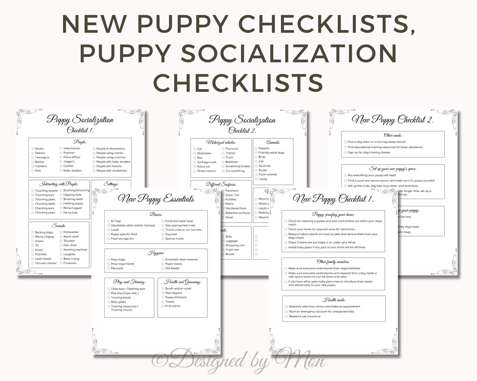 Puppy Pack Printables for Dog Breeding Puppy Kit Puppy Packs Dog ...