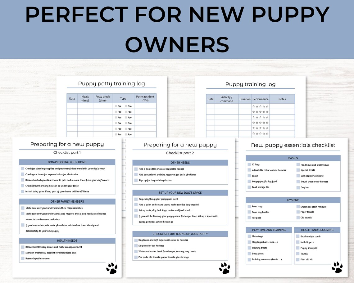 Printable Pet Planner for New Puppy Owners Puppy Planner - Etsy