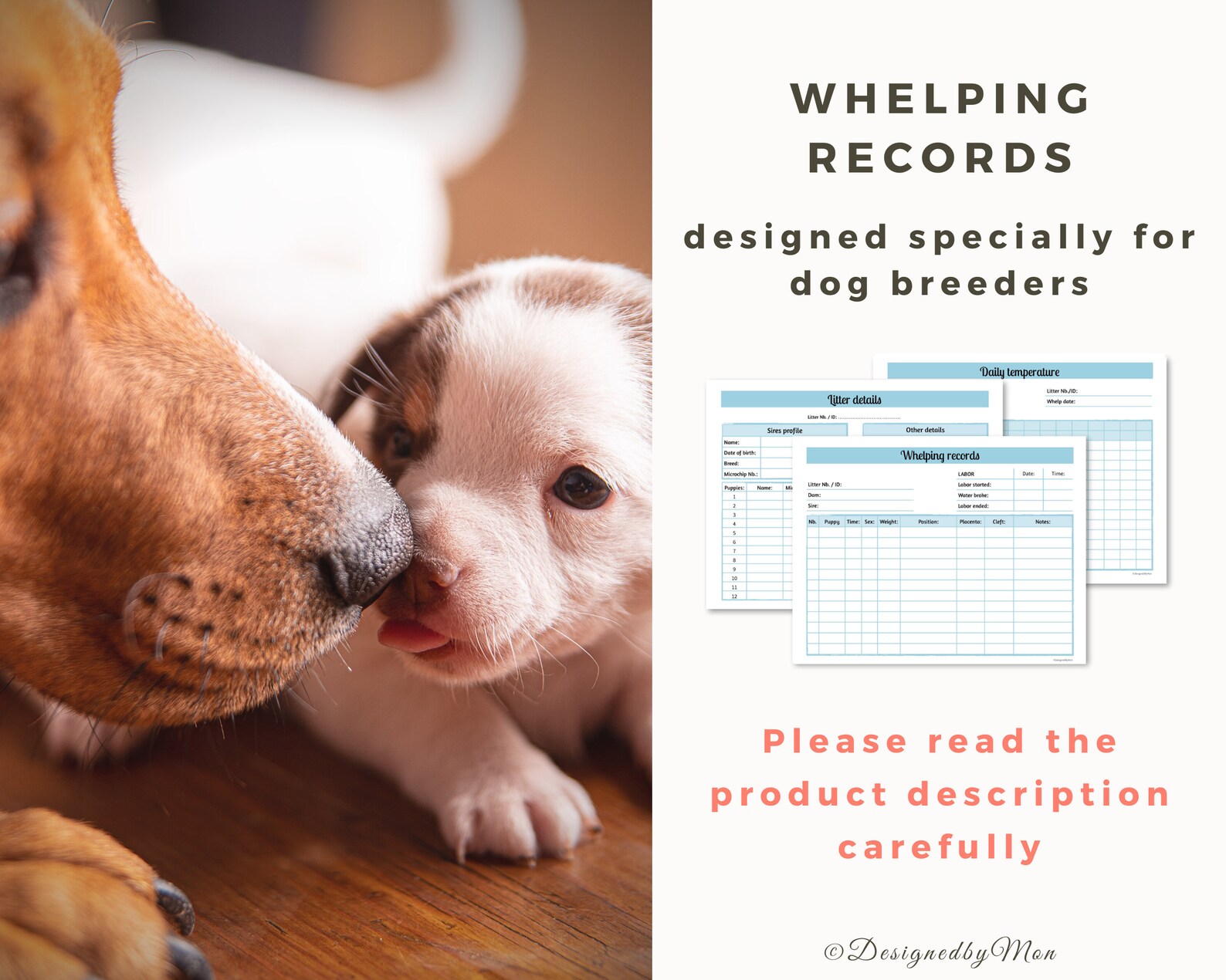 EDITABLE Dog Breeder Records for Dog Breeding Dog Breeder Forms ...