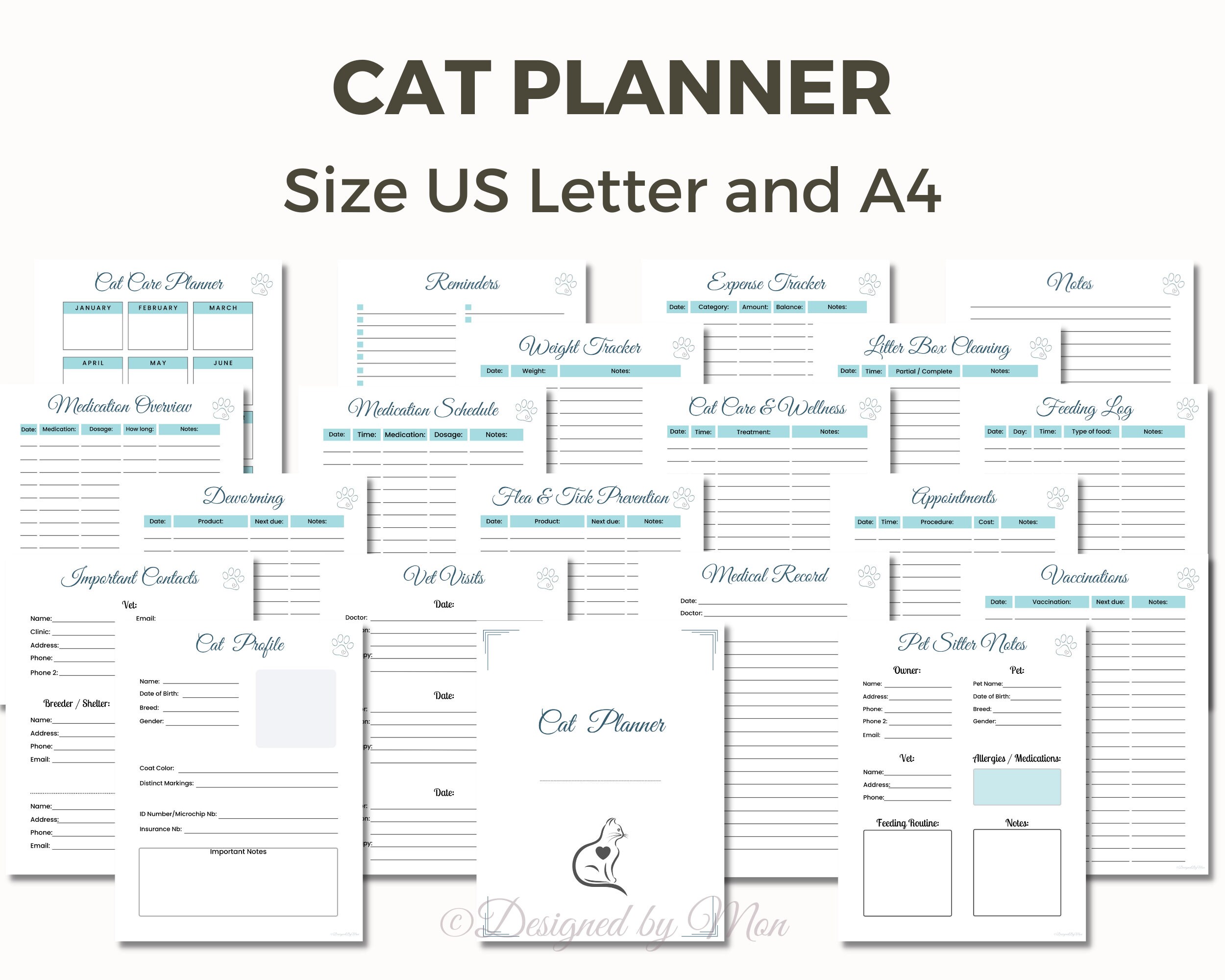 Pet Planner for Cat Owners Printable Cat Planner Cat Care - Etsy