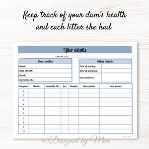 Basic Breeder Charts and Breeder Forms Bundle for Puppy - Etsy
