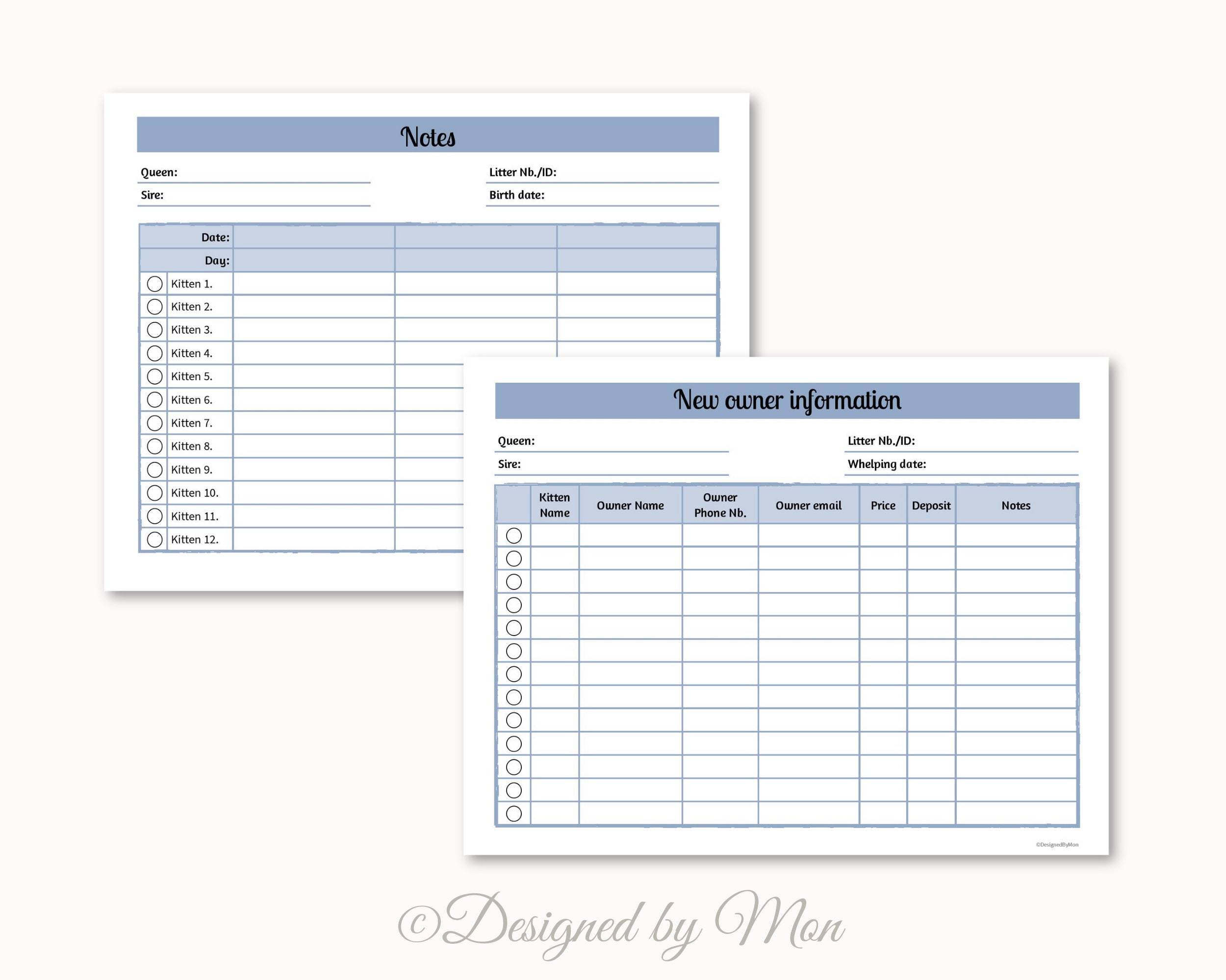 Essential Cat Breeding Charts Minibundle for Cat Breeders - Cat ...