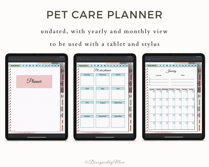 Digital Boho Pet Planner for Goodnotes Dog Planner, Dog Health Records ...