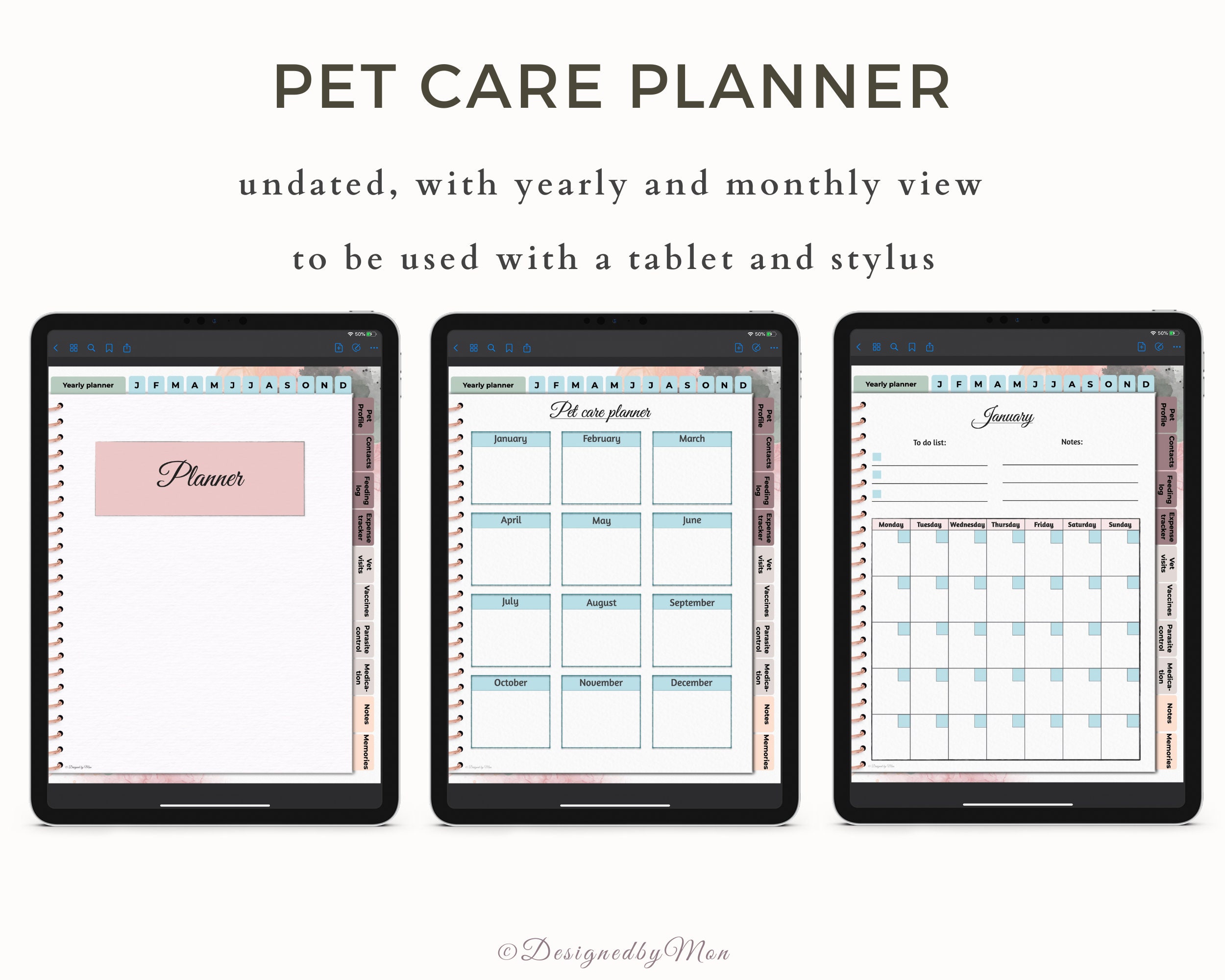 Digital Boho Pet Planner for Goodnotes Dog Planner, Dog Health Records ...