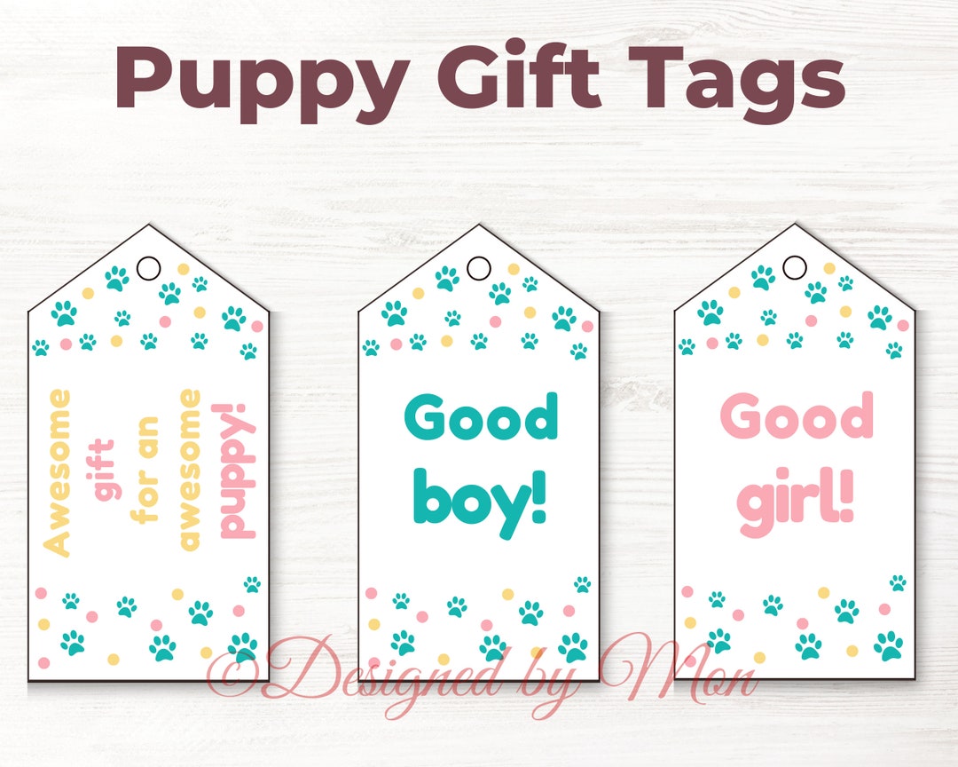 Printable Puppy Gift Tags - Dog Treats Tags, Homemade Treats Tags, New ...