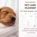 Minimalist Pet Planner for New Puppy Owners Puppy Planner Pet Care ...
