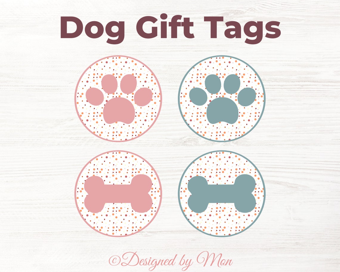 Printable Dog Gift Tags - Puppy Treats Tag, Puppy Birthday Tags ...